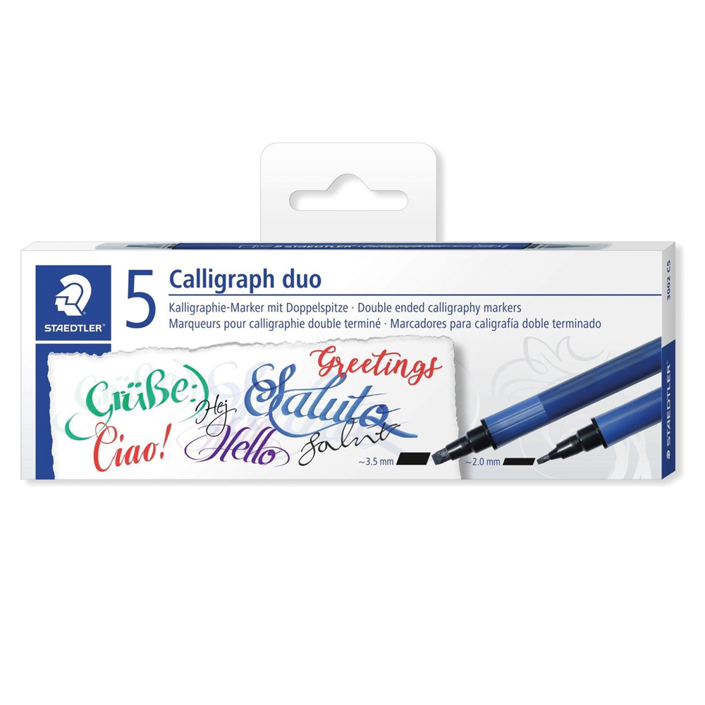 Calligraphy marker set – Mixed colours (5 pcs) - Unicraft